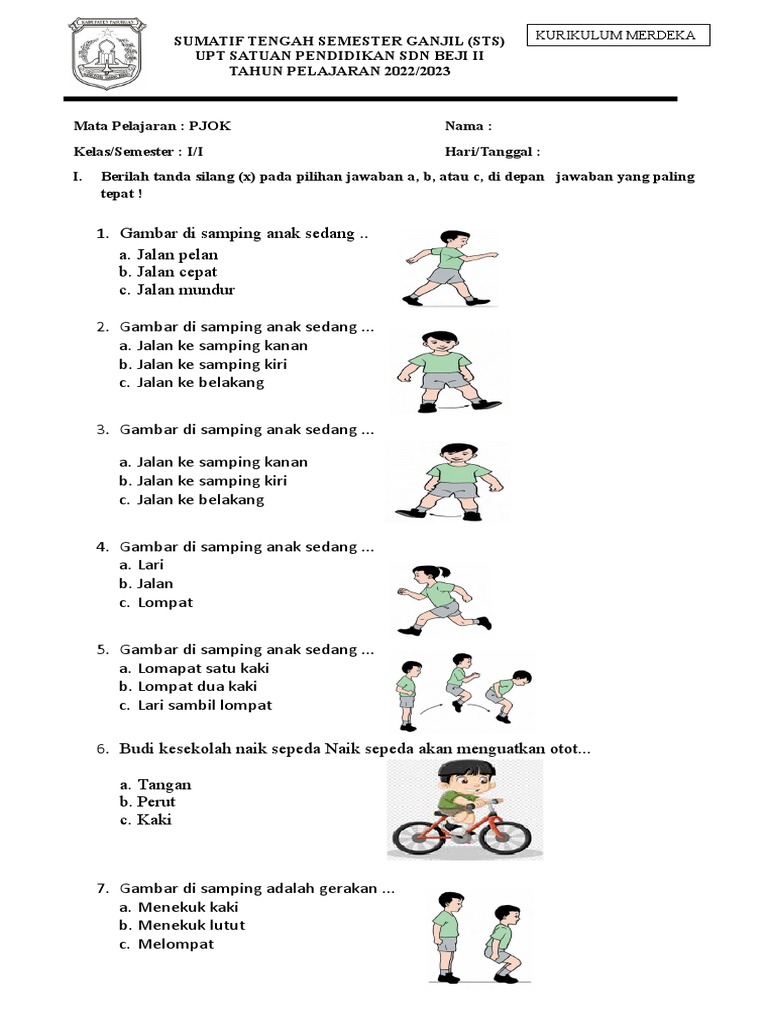 PTS Pjok Kelas 1 | PDF