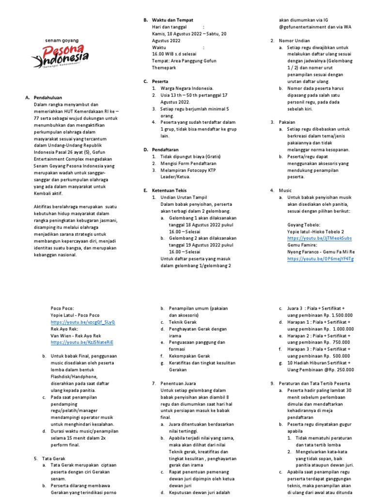 Senam Goyang Pesona Indonesia | PDF