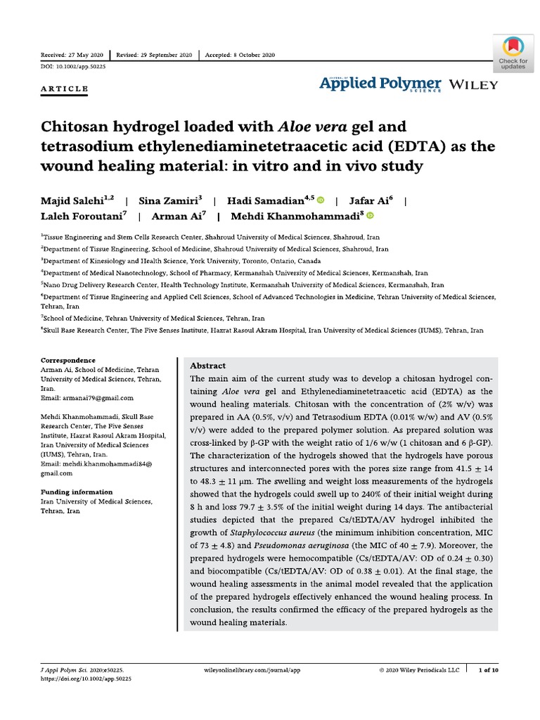 Hydrogel Paper 1 | PDF
