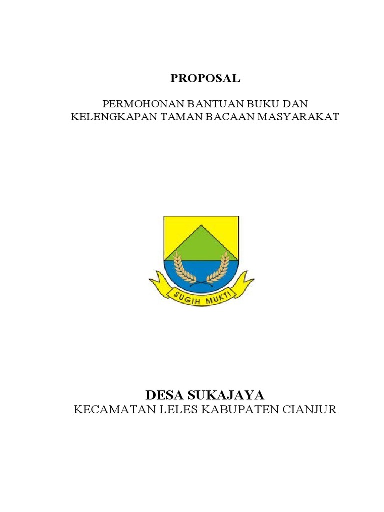 Proposal Bantuan Buku TBM Sukajaya | PDF | Perjalanan | Griya & Taman