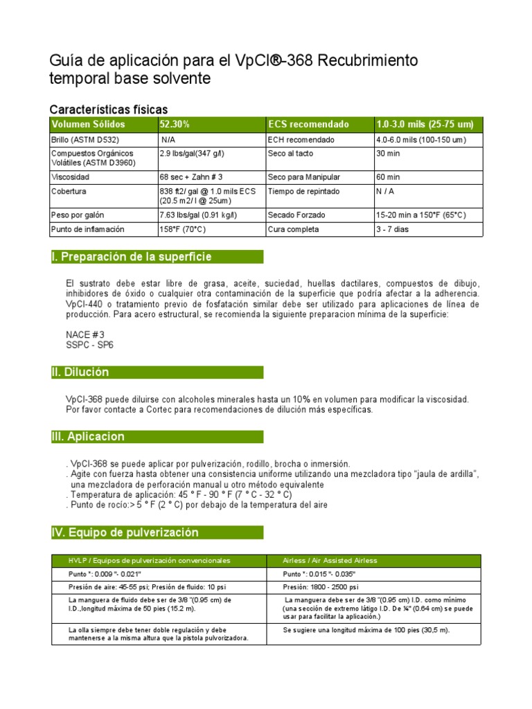 VpCI-368-application Spanish | PDF | Química | Materiales