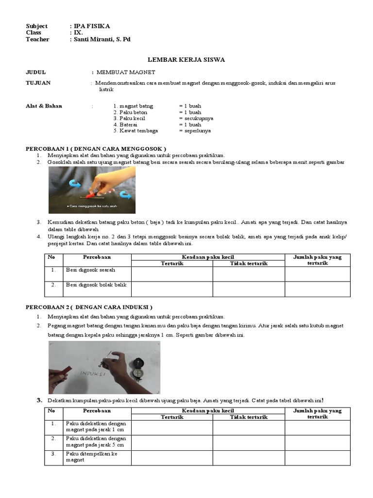 Cara Membuat Magnet dengan Menggosok | PDF | Sains & Matematika