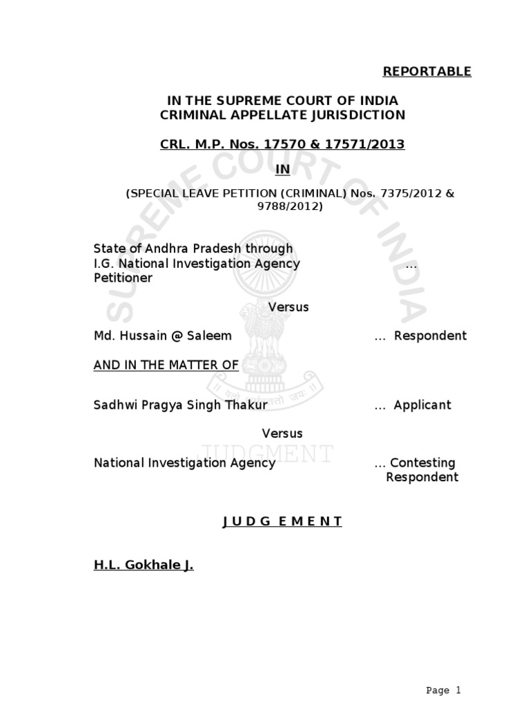 NIA Act Bail Clarification Judgment | PDF | Bail | Judgment (Law)