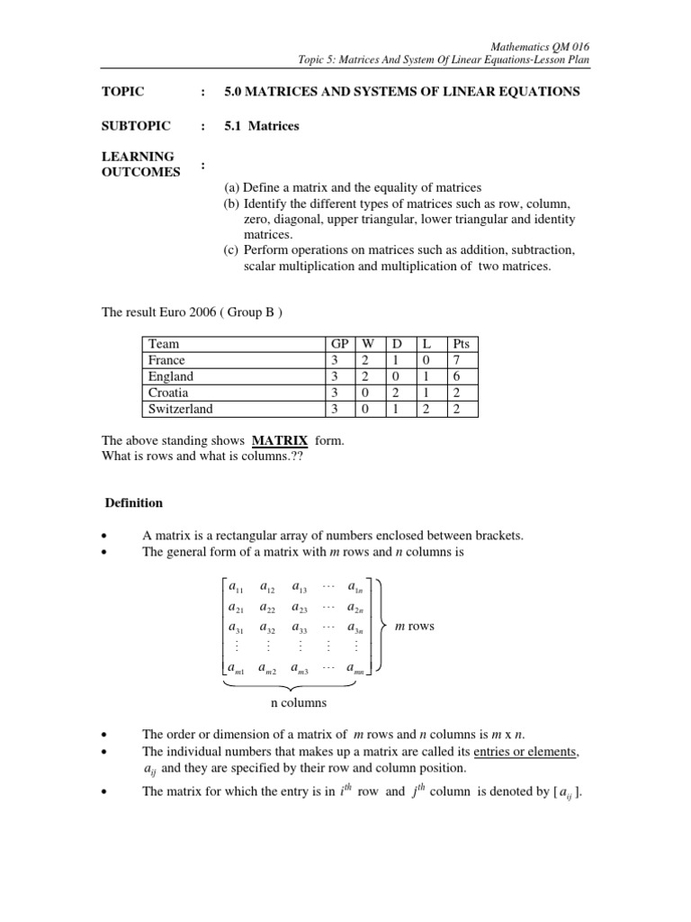 Nota Math Matrik | PDF | Determinant | Matrix (Mathematics)