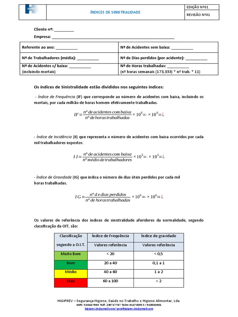 Indices Sinistralidade | PDF