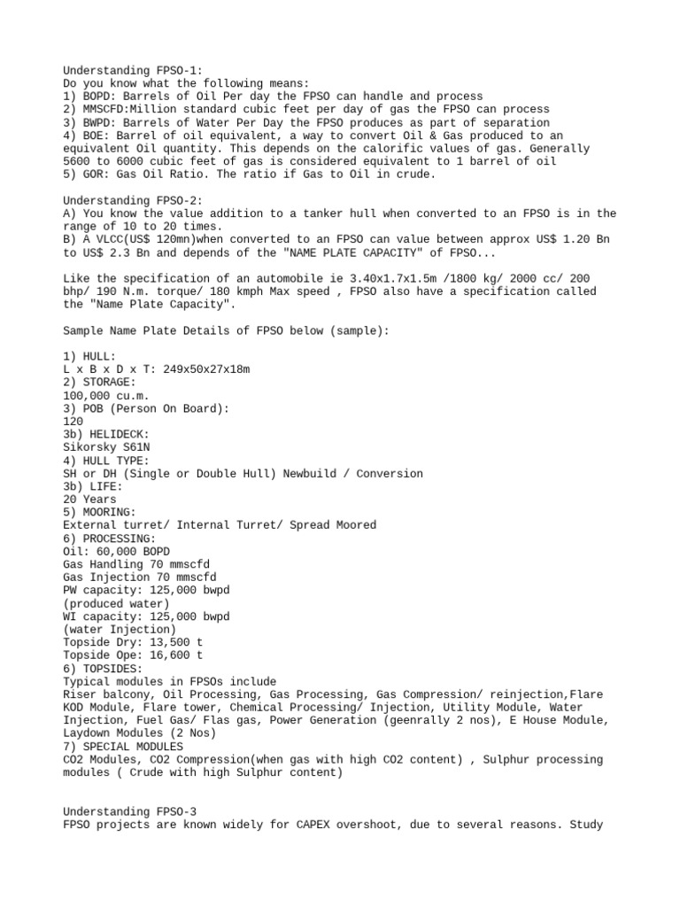 FPSO | Download Free PDF | Barrel (Unit)