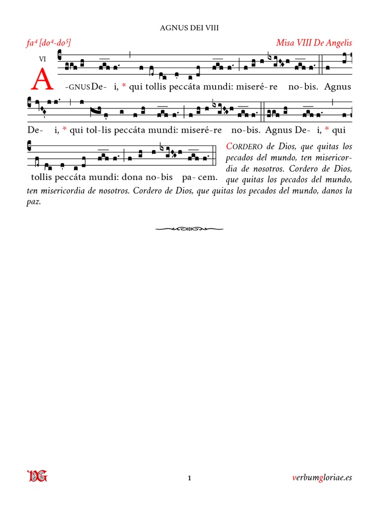 Misa VIII De Angelis Agnus Dei | PDF