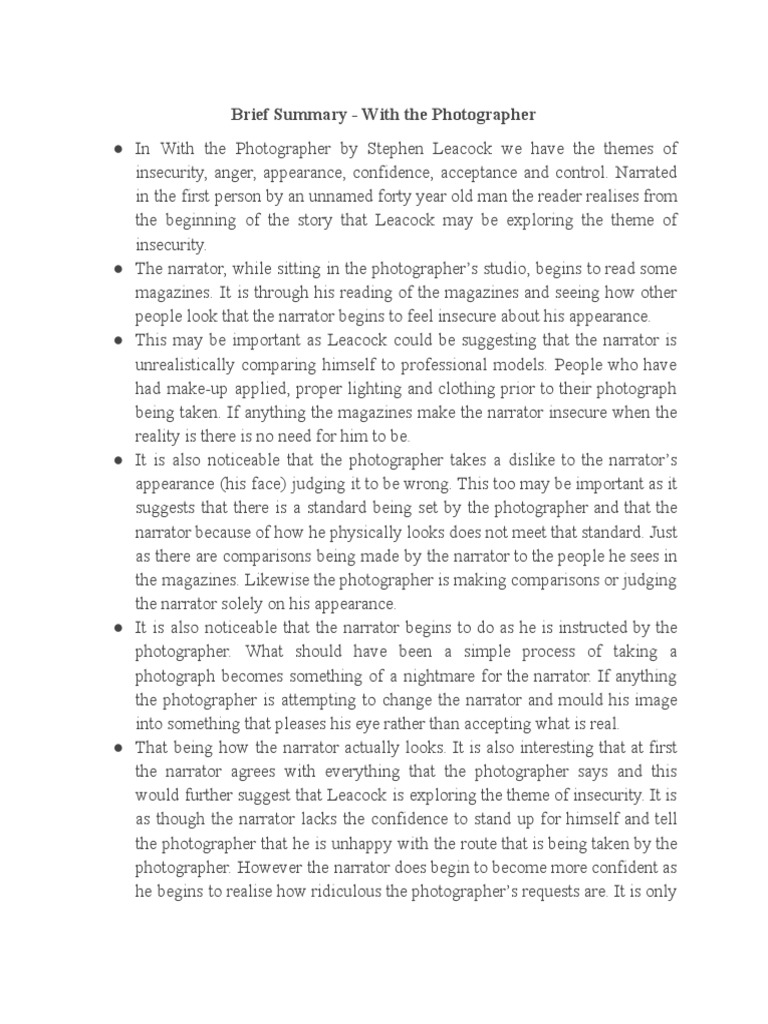 With The Photographer Notes | PDF