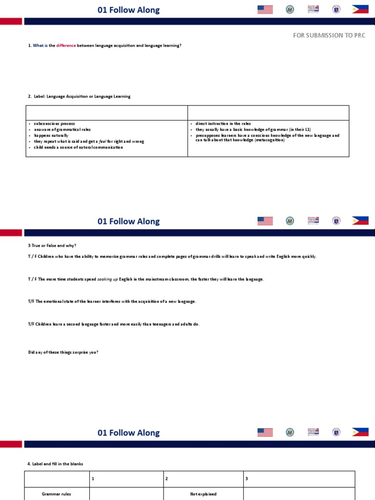 01 Follow Along | PDF | Learning | Language Acquisition