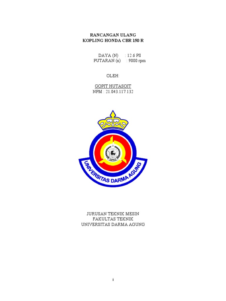 Tugas Desain Ulang Kopling (GOPIT HUTASOIT) | PDF