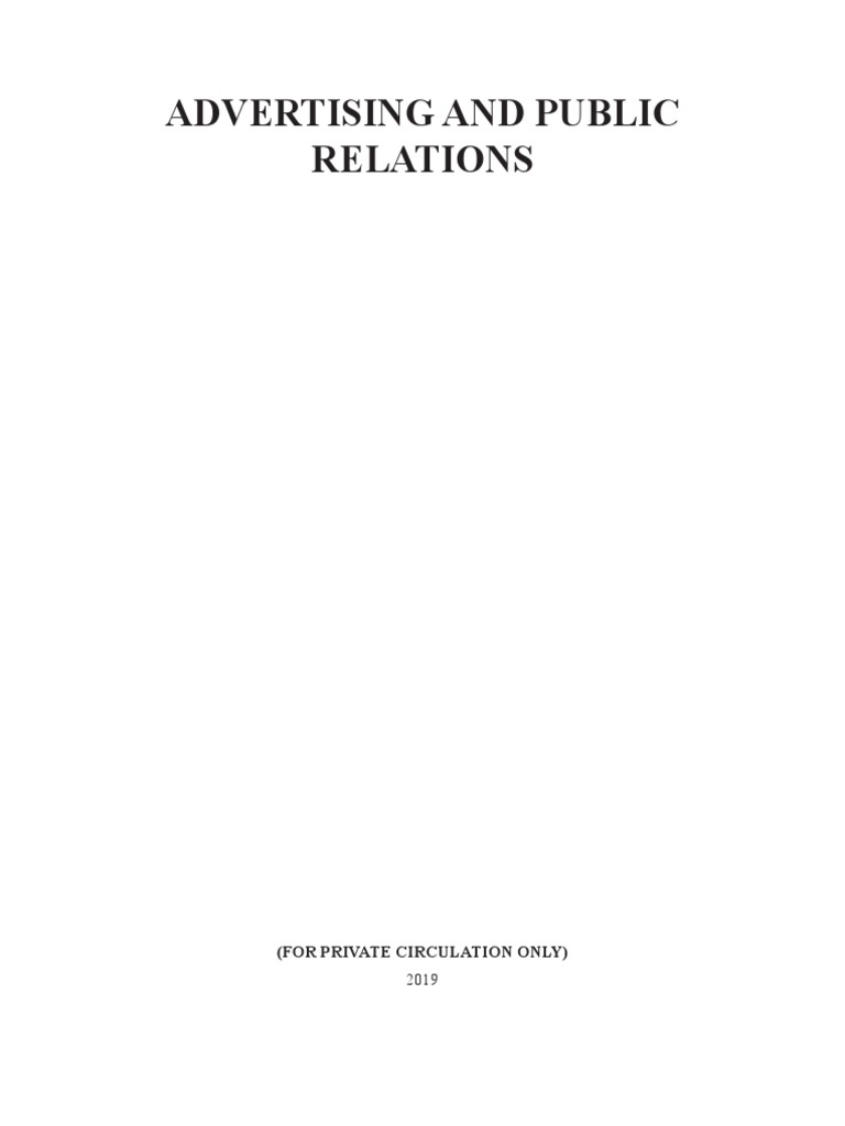 Advertising and Public Relations | PDF | Advertising | Marketing