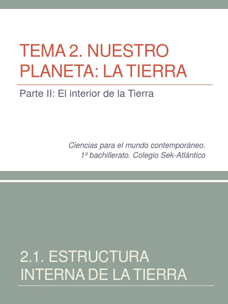 Estructura Interna de la Tierra | PDF | Tierra | Roca (geología)