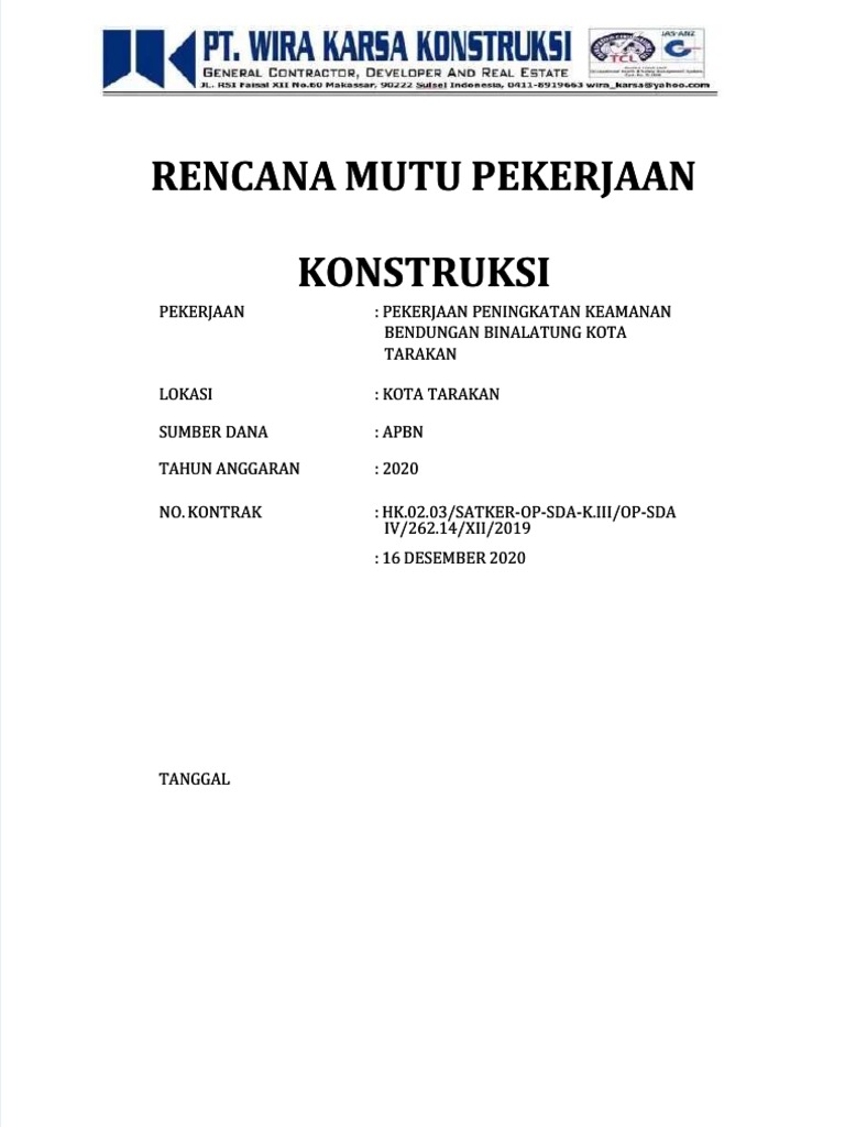 PDF Rencana Mutu Pekerjaan Konstruksi Compress | PDF