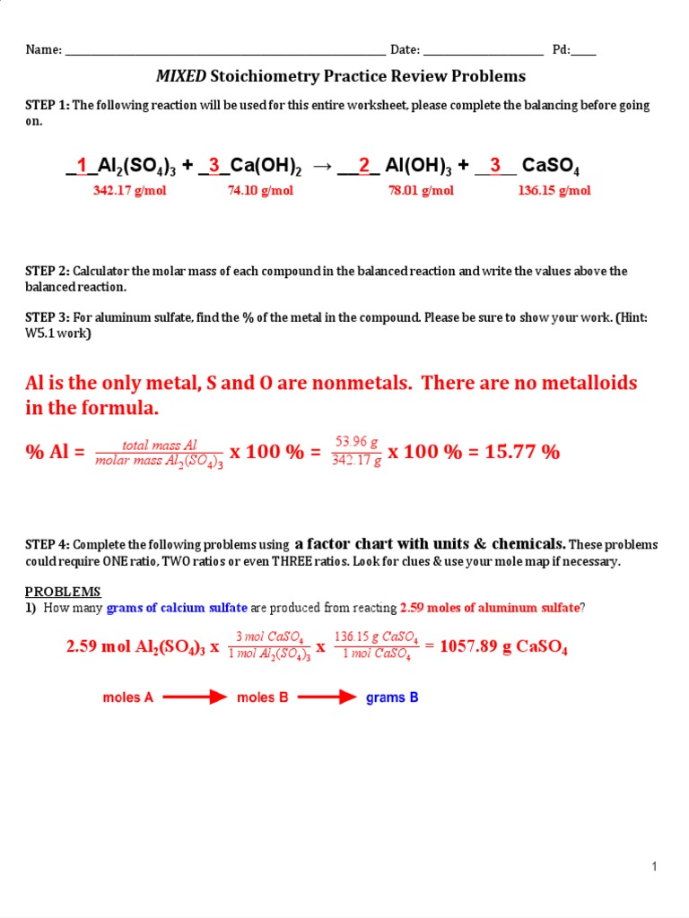 Answers To Mixed Stoichiometry Practice Review Problems-2 | PDF | Mole ...