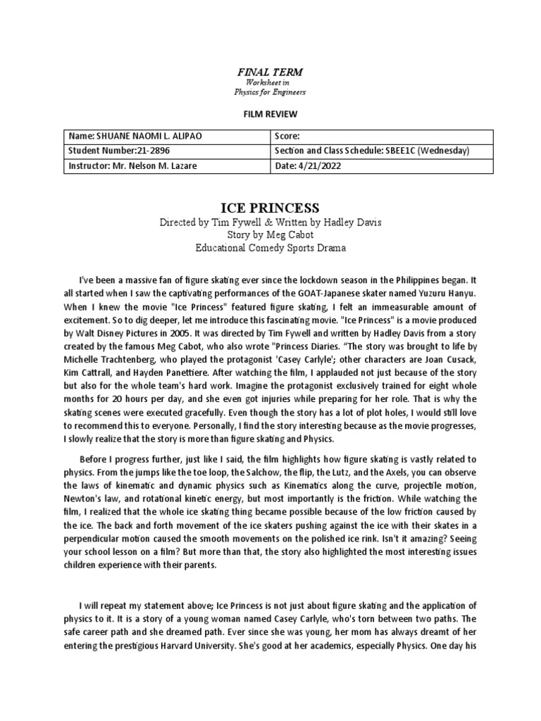 Movie Review - Physics - Final Term | PDF | Mechanics | Physics