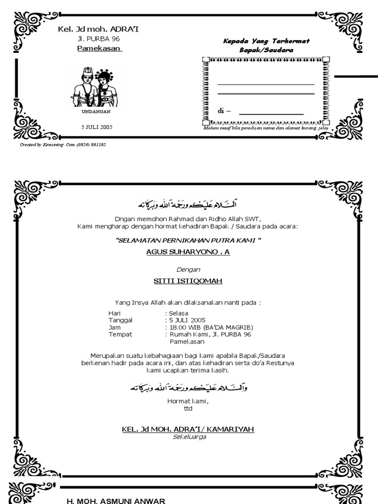 Model Undangan Nikah | PDF