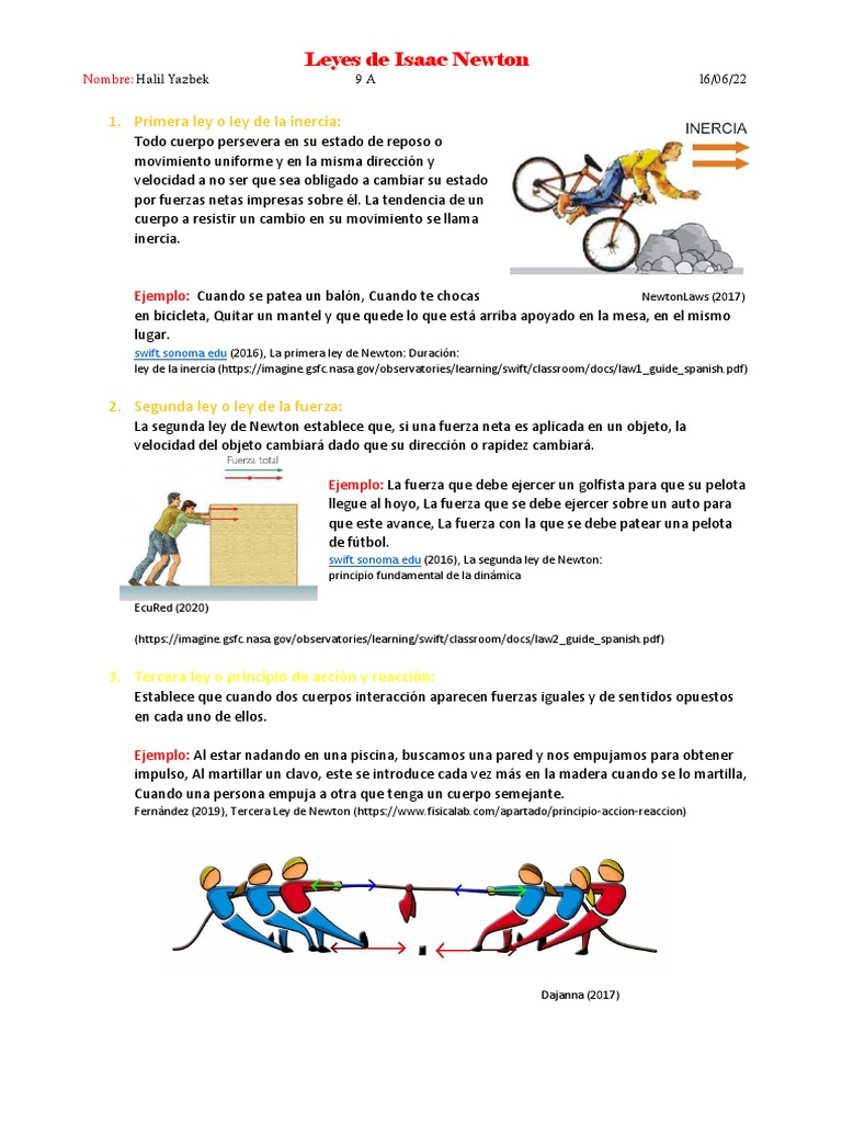 Leyes de Isaac Newton | PDF | Las leyes del movimiento de Newton | Fuerza