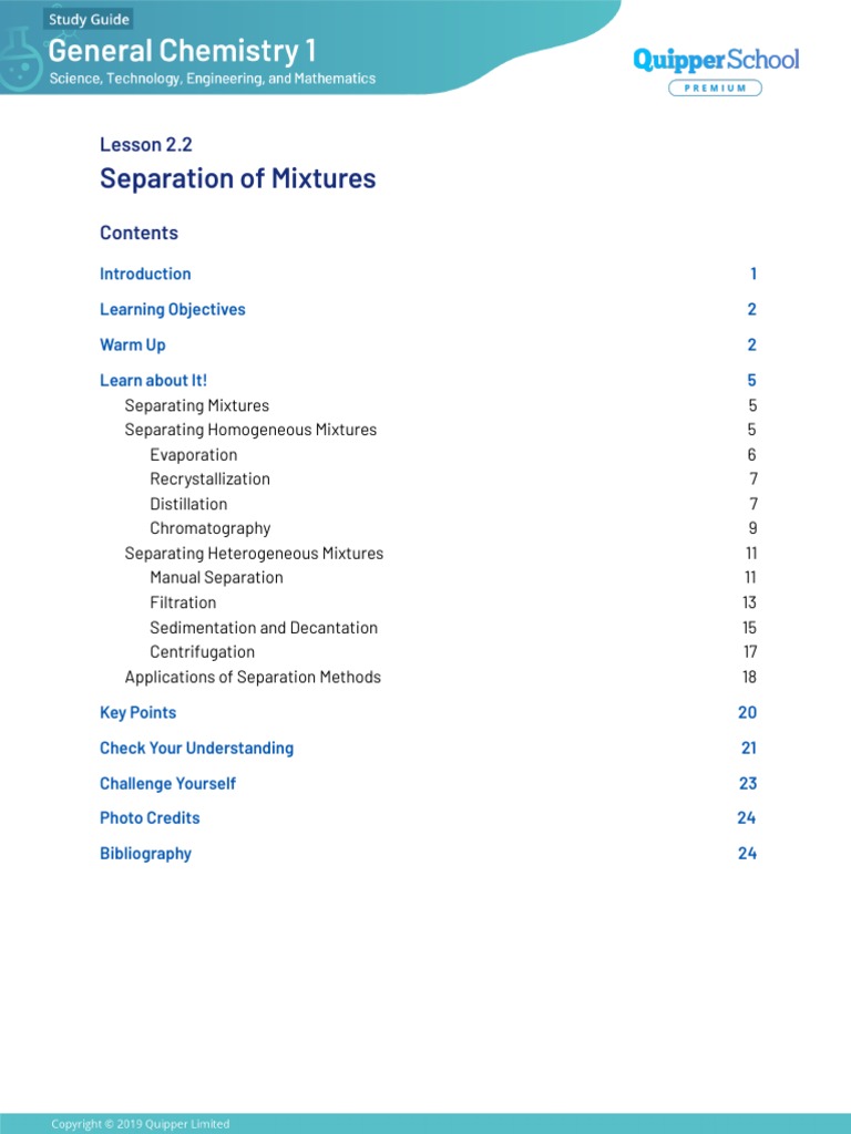 Methods for Separating Mixtures | PDF | Distillation | Chromatography