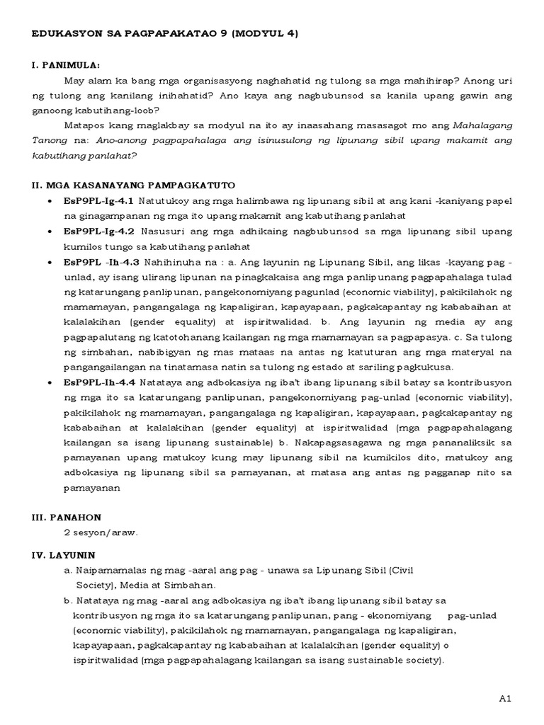 1ST QUARTER WEEK 7&8 4module ESP9 - 2021-2022 | PDF 1ST QUARTER WEEK 7&8 4module ESP9 - 2021-2022 | PDF