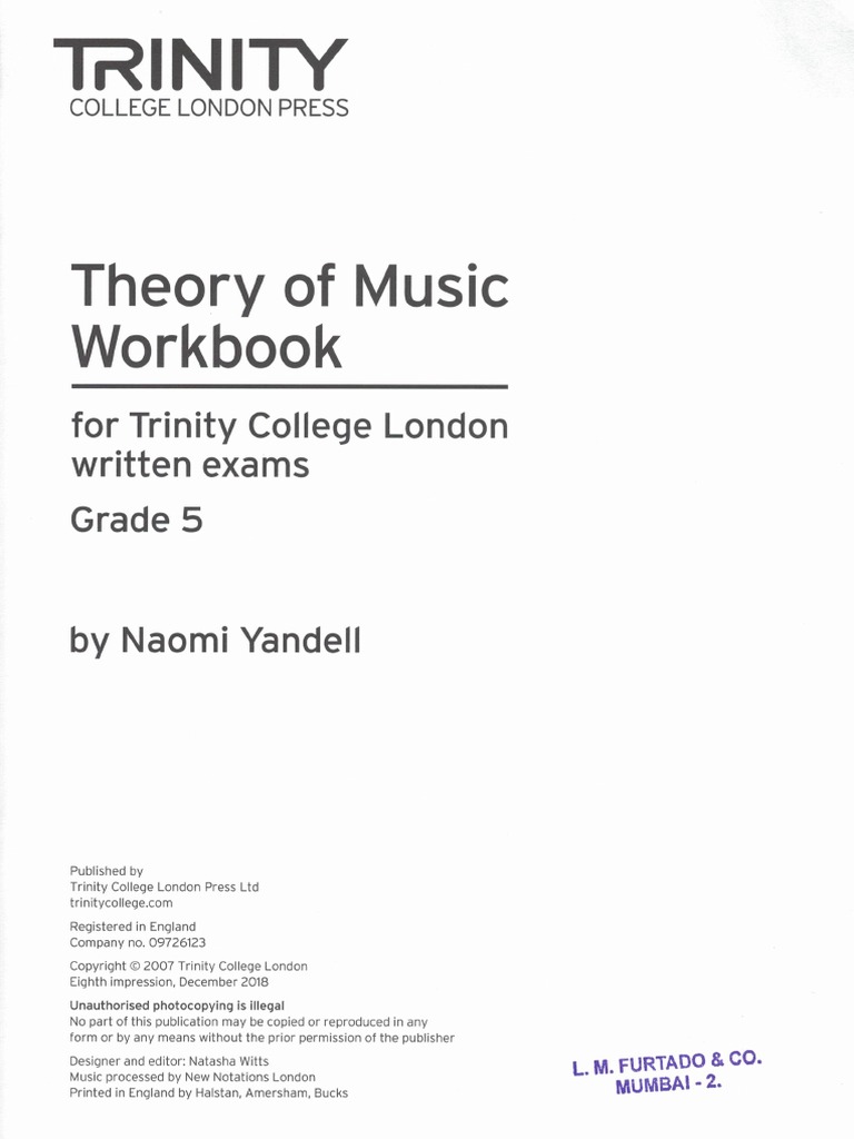 Theory of Music Workbook Grade 5 | PDF