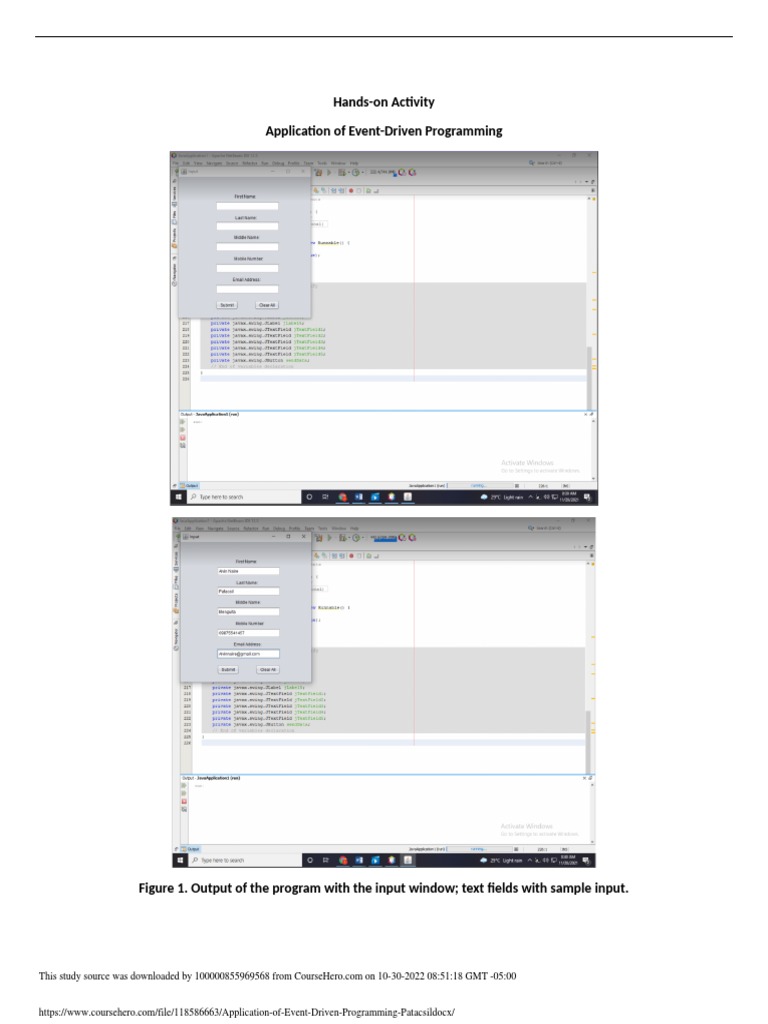 Application of Event Driven Programming Patacsil | PDF