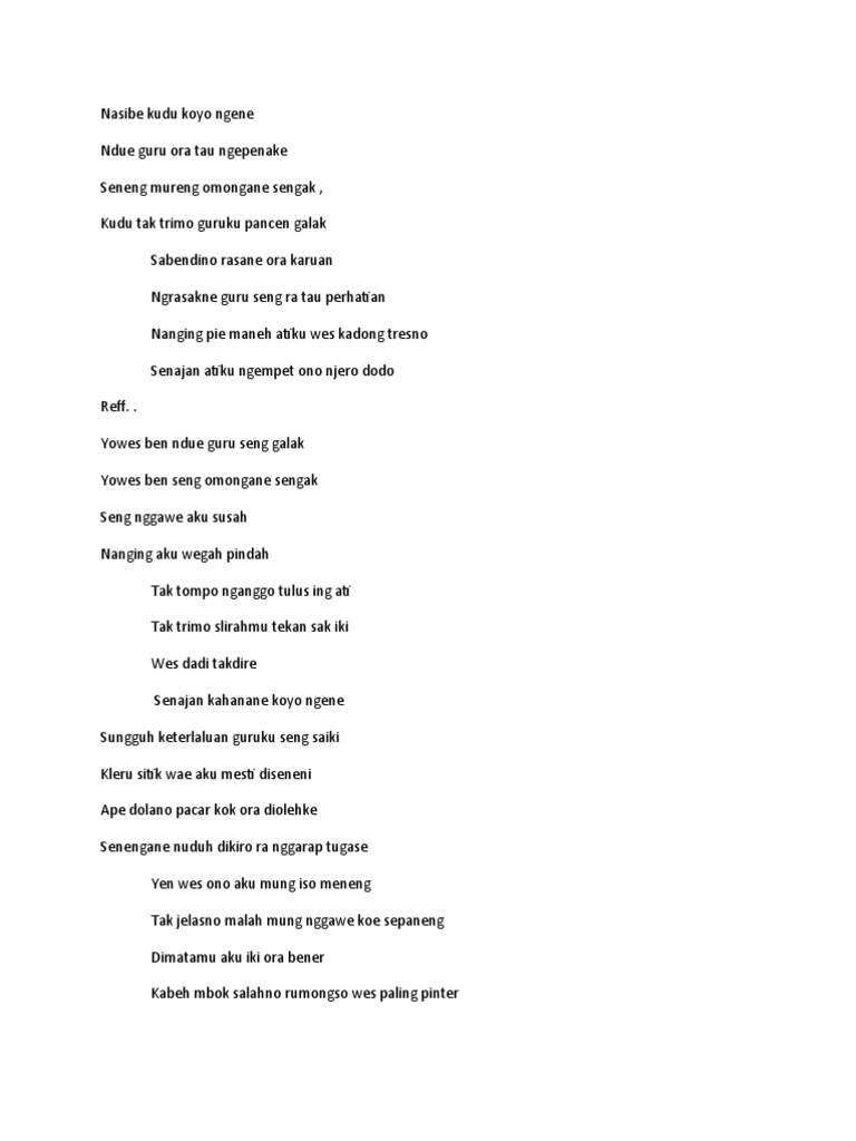 Lirik Guru Galak | PDF