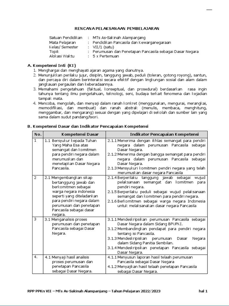 RPP PKN 1 | PDF