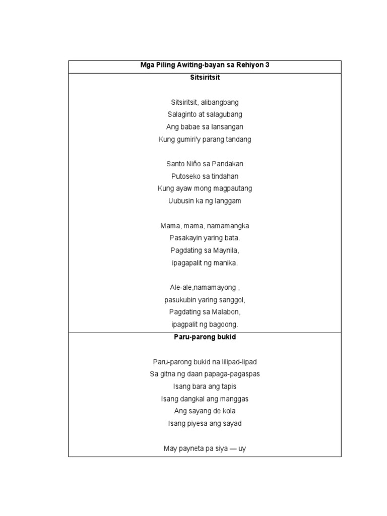 Kopya NG Mga Awiting Bayan | PDF