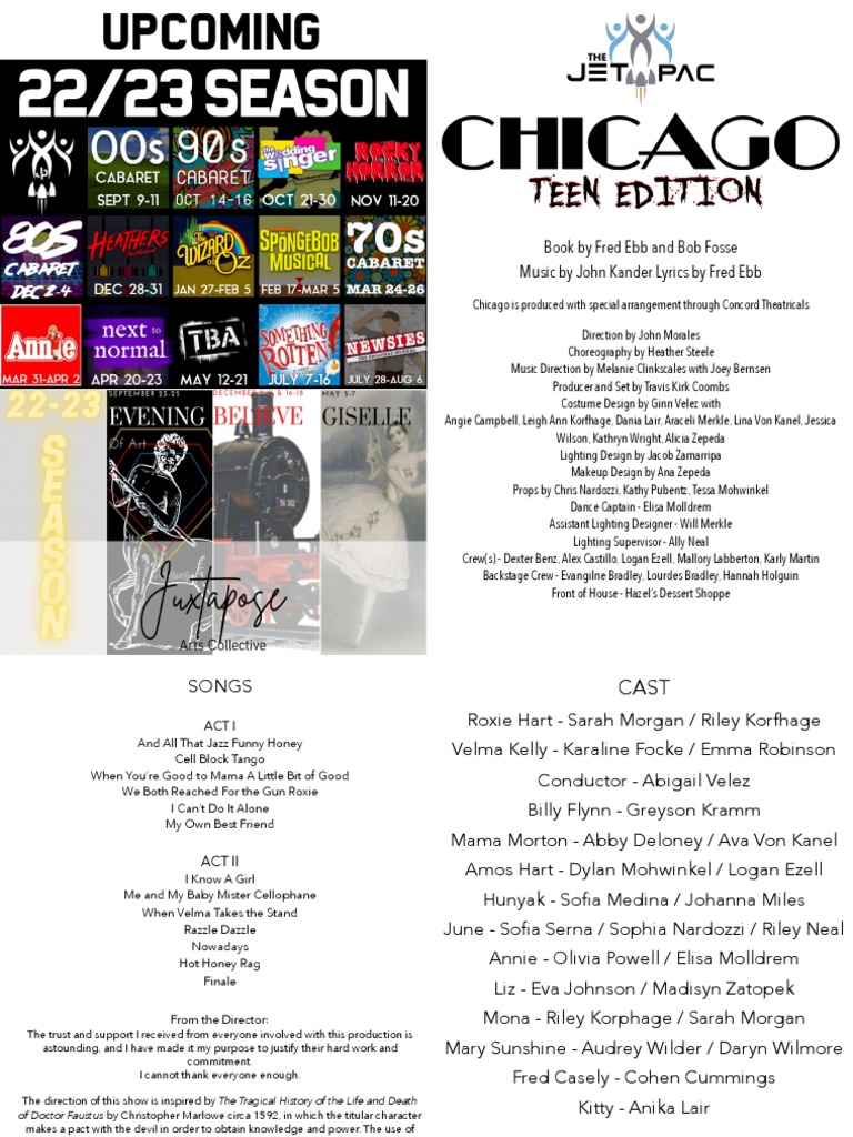 Chicago Program | PDF | Musical Theatre Awards | Performing Arts