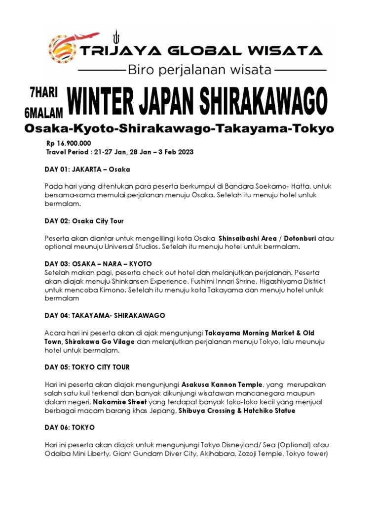 Shirakawago Winter | PDF | Ilmu Sosial | Perjalanan
