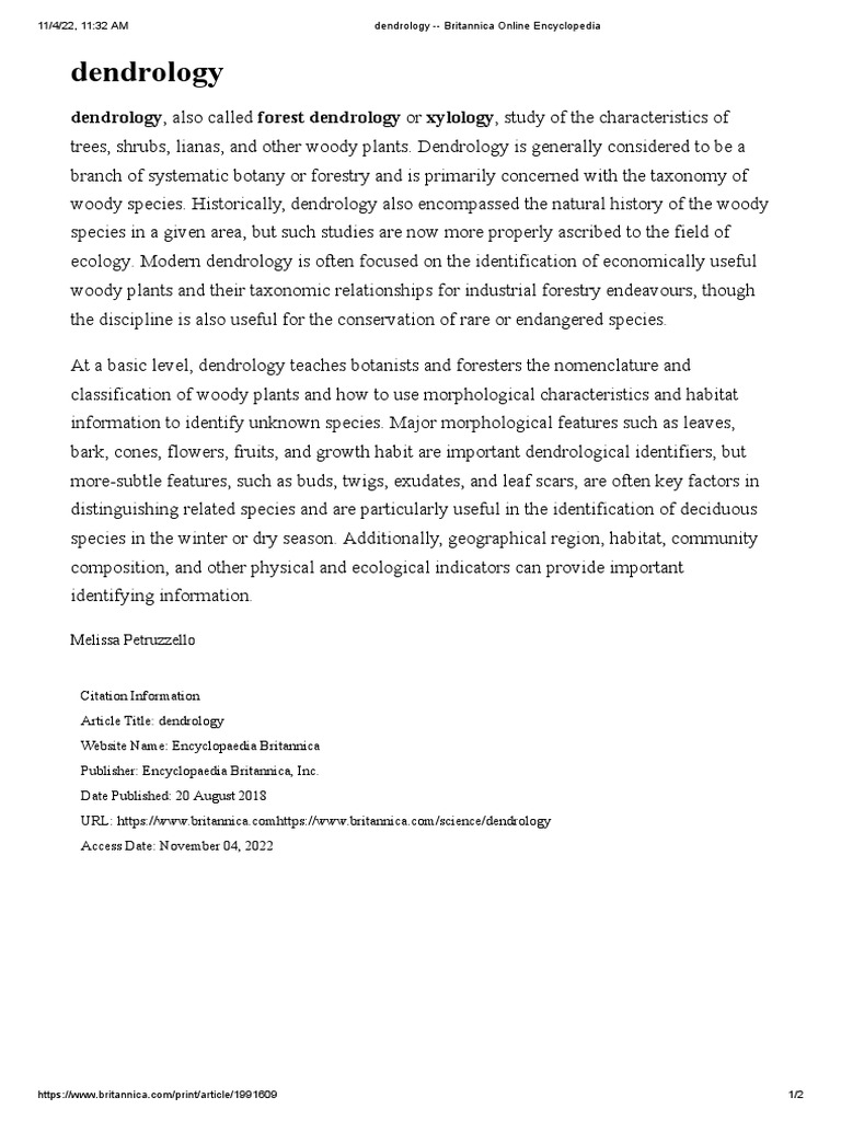 Dendrology - Britannica Online Encyclopedia | PDF