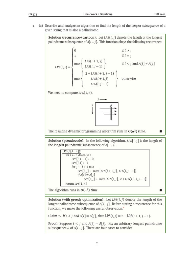 f22 hw2 Sol | PDF | Dynamic Programming | Function (Mathematics)