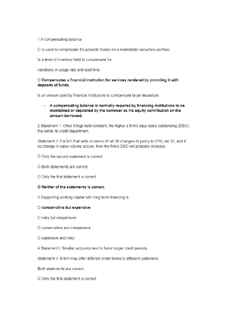 Finman Quiz 3 | PDF
