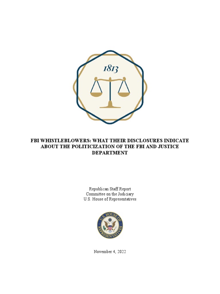 HJC Staff FBI Report | PDF | American Government | Federal Bureau Of ...