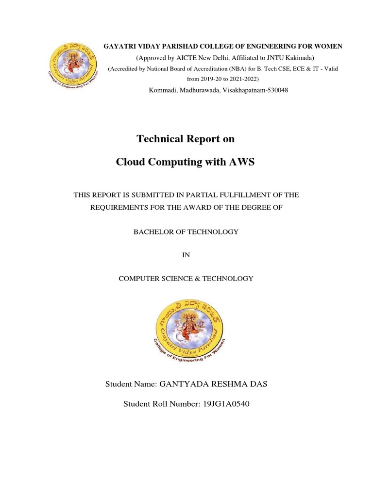 19jg1a0540 - Final Report of Cloud Computing Using AWS | PDF | Computers