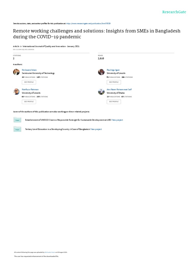 SME - Remote Working Challenges and Solutions Insights - Covid-19 | PDF ...