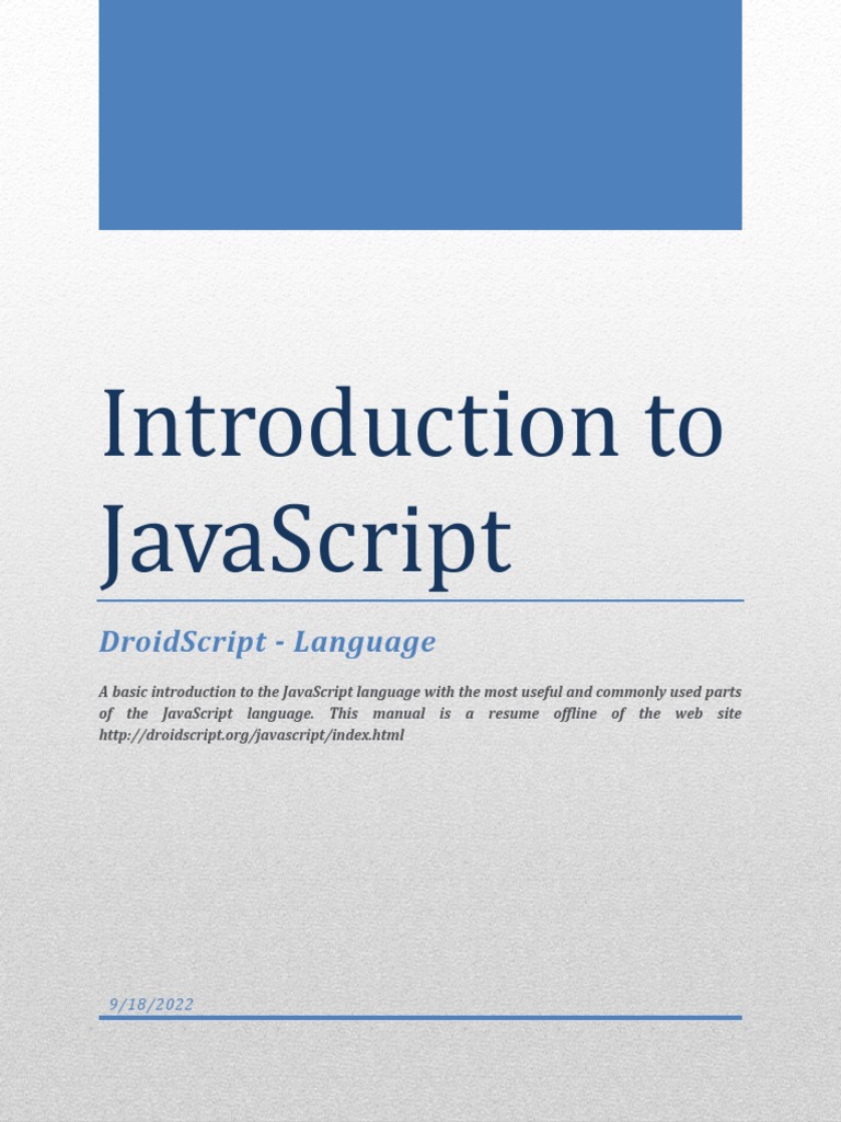 Introduction To JavaScript | PDF | Control Flow | Boolean Data Type