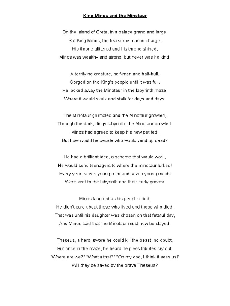 King Minos Script | PDF