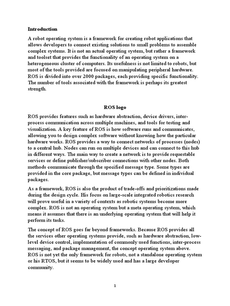 ROS Framework Guide for Building Robotic Systems | PDF | Operating System | Computer Network