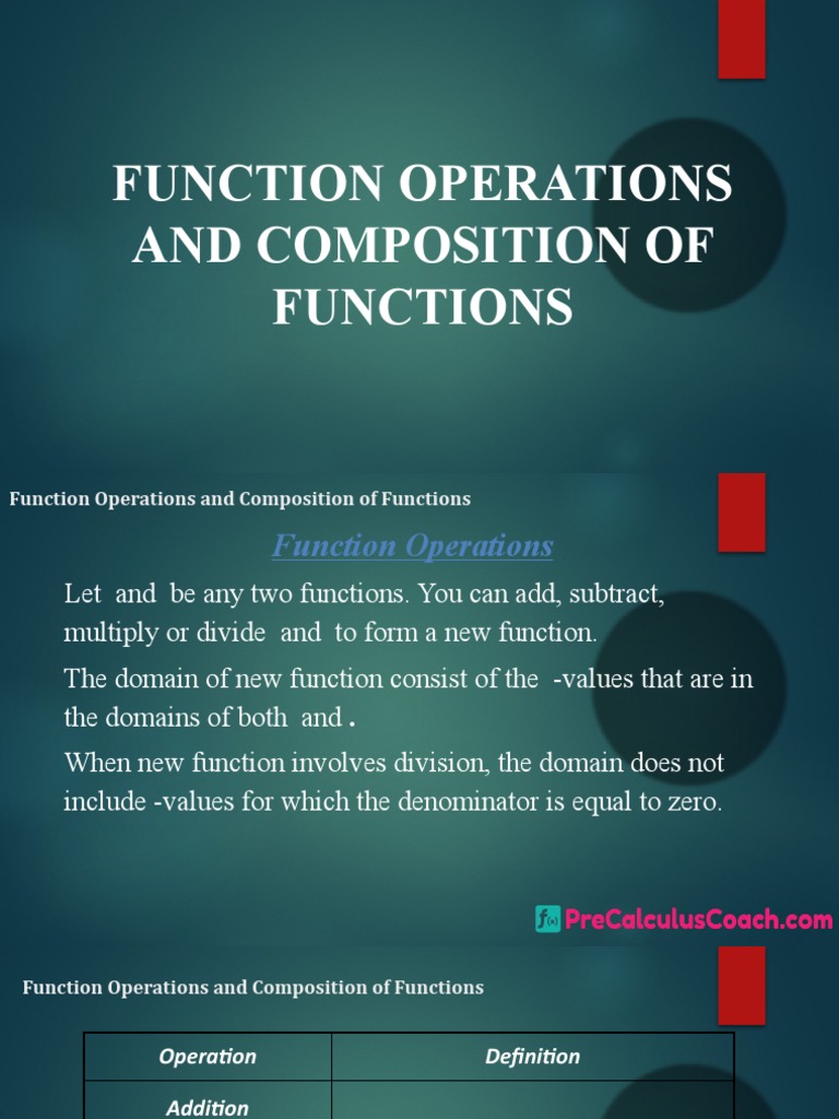 11 Week 5 Function Operations And Composition Of Functions Pdf Function Mathematics
