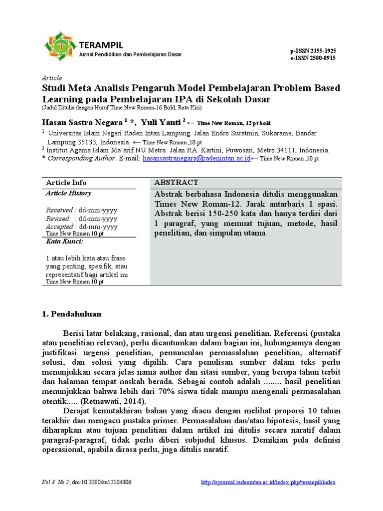 Pengaruh Problem Based Learning pada IPA SD | PDF | Seni & Disiplin Bahasa | Metode & Bahan Ajar