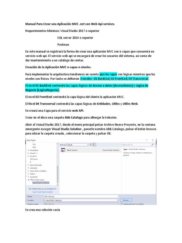 Manual para Crear Una Aplicacion MVC Con Web Api Nro 1 | PDF | Protocolo de Transferencia de ...