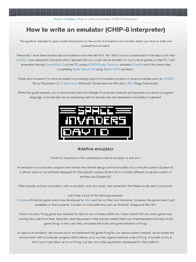How To Write An Emulator (CHIP-8 Interpreter) | PDF | Computing ...