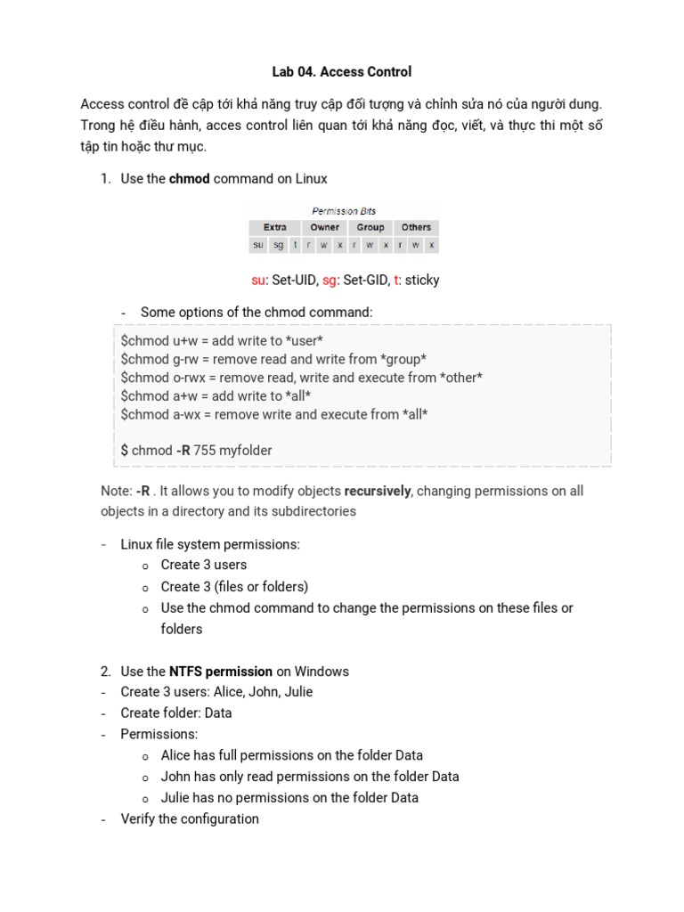 Lab 4 - Access Control | PDF