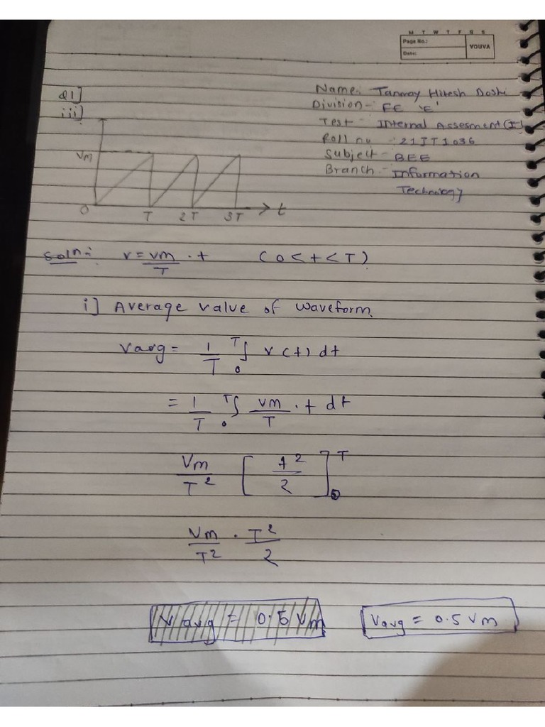 E 21it1036 Ia Doshi Tanmay Basic Electrical Engineering | PDF