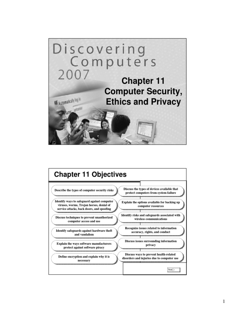 Chapter11 Computer Security, Ethics and Privacy | PDF | Computer Virus ...