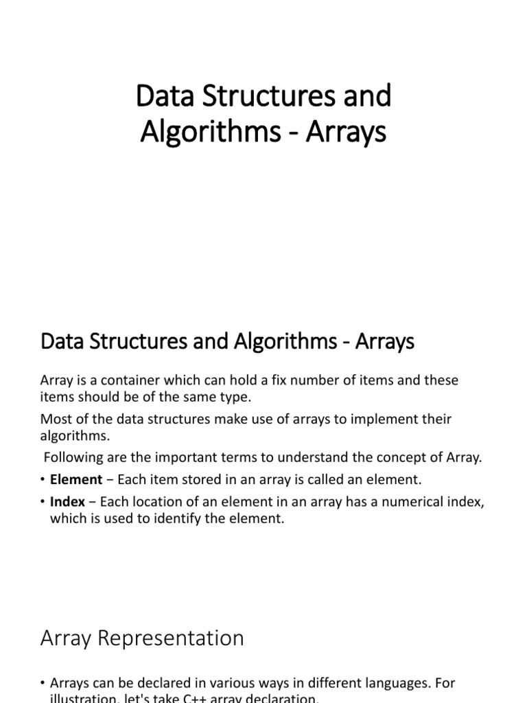 Data Structure And Algorithms Pdf Array Data Structure Data Structure 2497