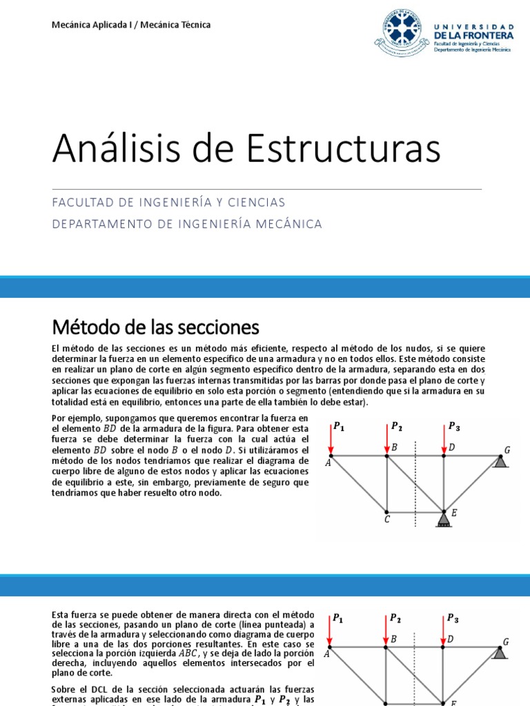 Clase 11 Análisis de Estructuras | PDF | Braguero | Fuerza