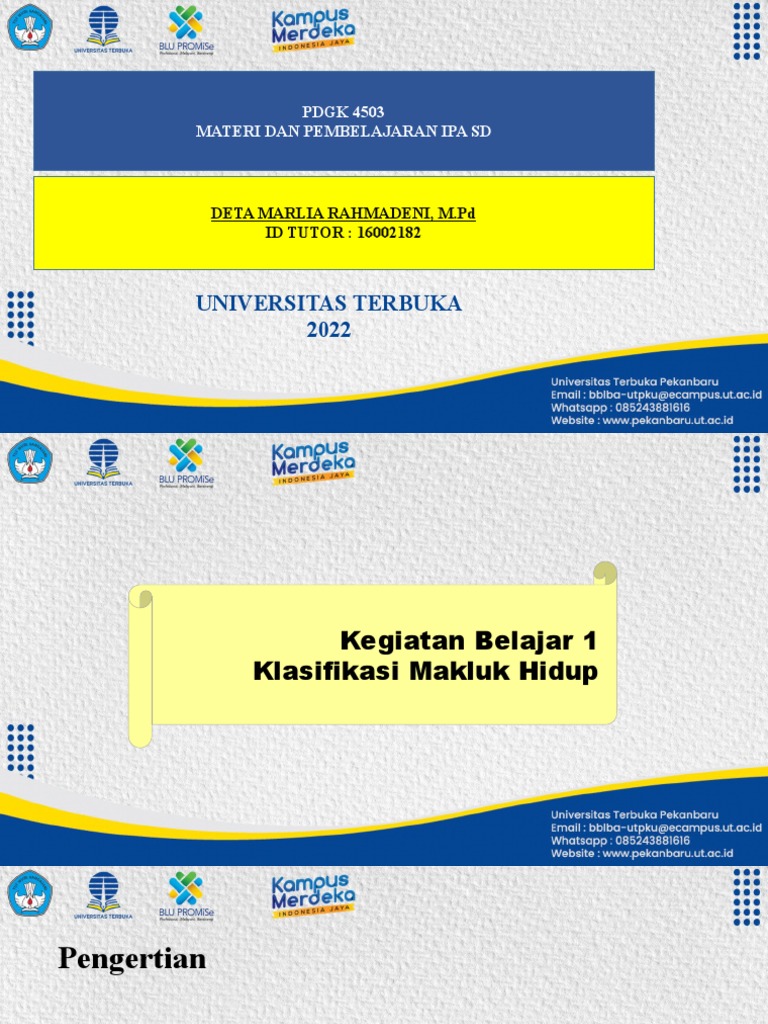 PDGK 4503 Materi Dan Pembelajaran Ipa SD Tuweb 3 | PDF