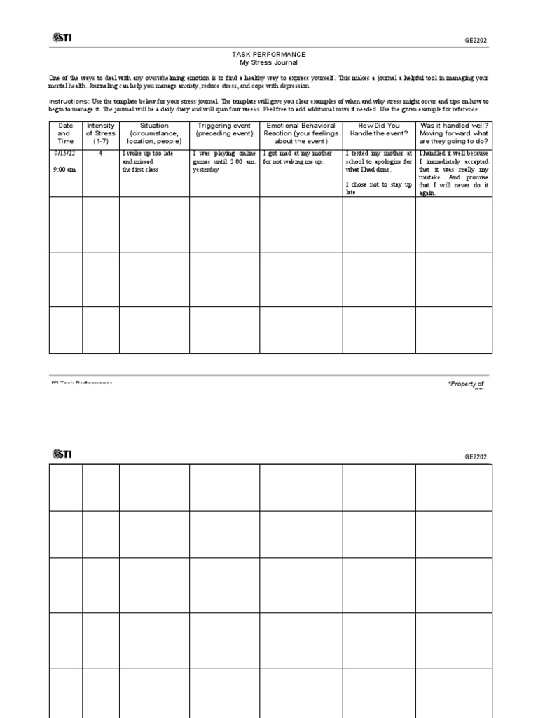02 Task Performance 1 | Download Free PDF | Stress (Biology) | Cognition